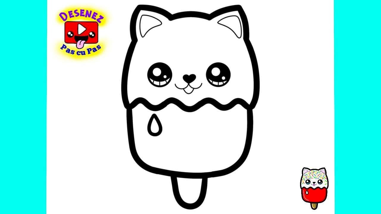 Cum se Deseneaza o Inghetata PISICA Kawaii usor de Deseant si Colorat😻 ...