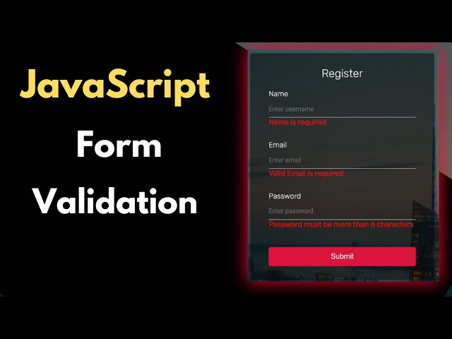 Javascript Form Validation With Example Codingstatus