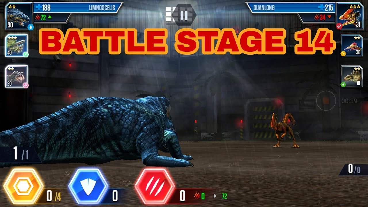 BATTLE STAGE 14 - Unlocking Guanlong - Jurassic World The Game - YouTube