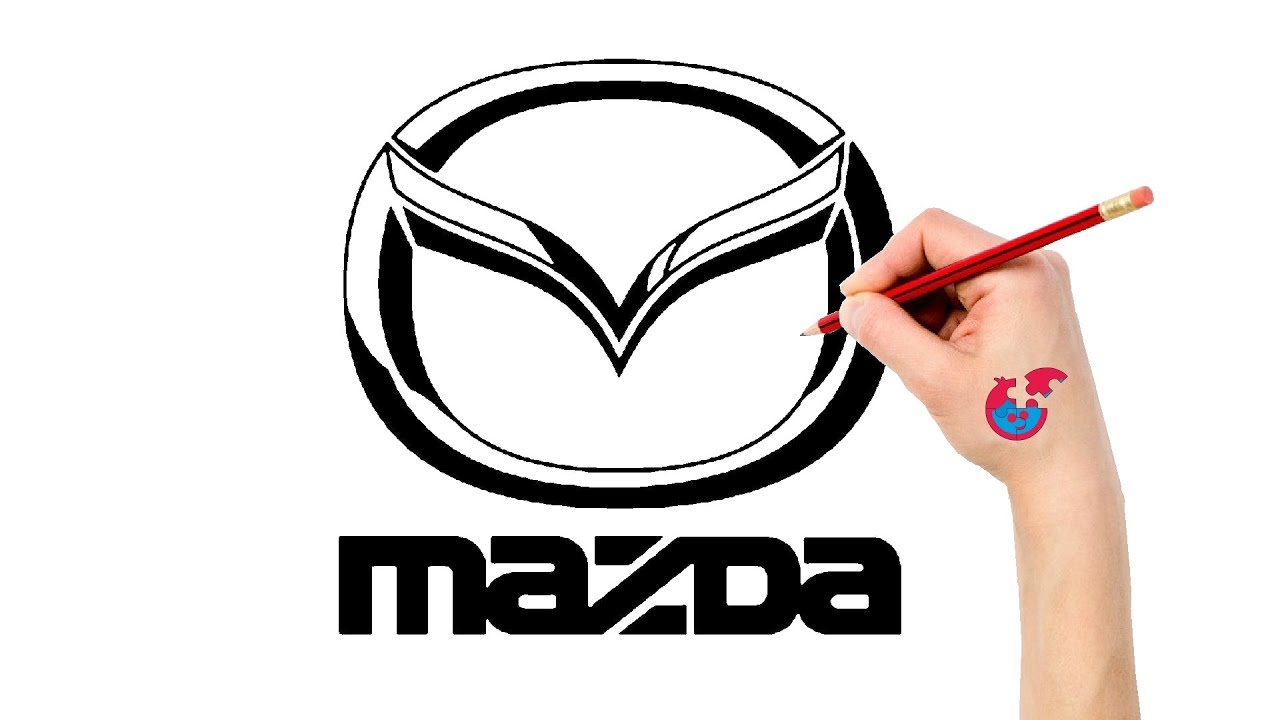 How To Draw For Toddlers Cars Logos Mazda - Learning Drawing - Puzzle ...