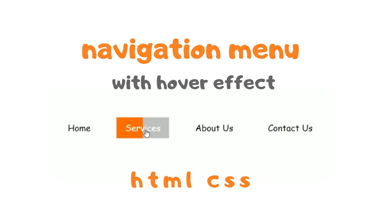 Navigation Menu With Hover Effect Html Css Youtube 9906