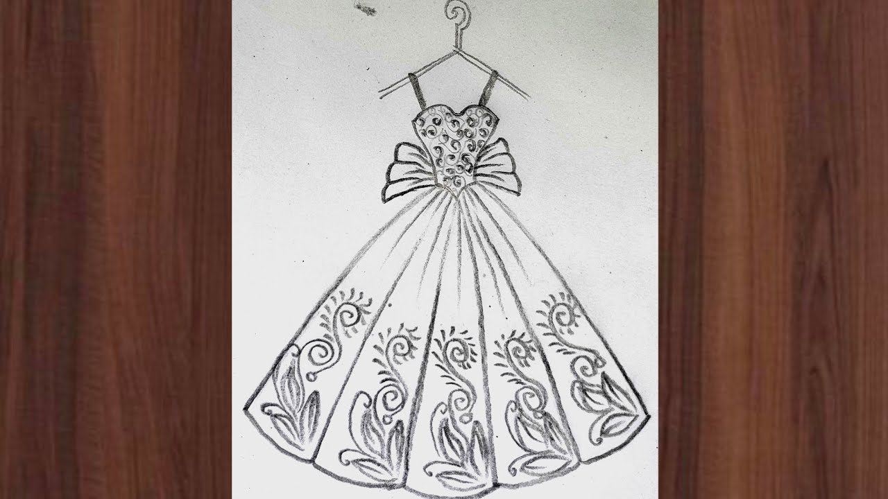 Girl frock drawing tutorial for beginners - YouTube