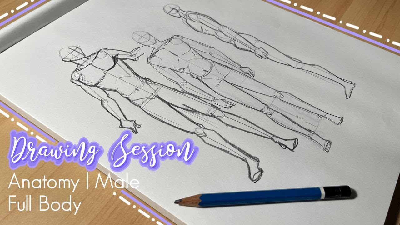 Drawing Session #2 | Anatomy Practice - Sketching Full Male Body - YouTube