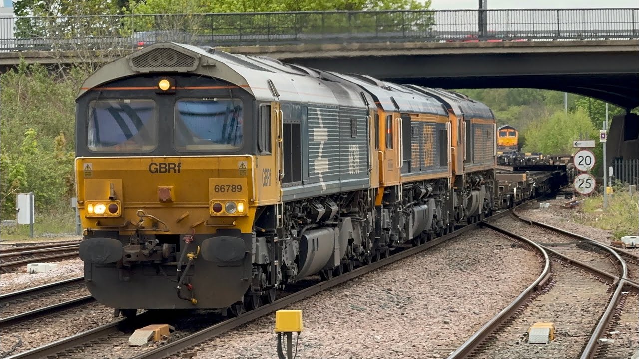 GBRf 66789 leads 66781 and 66753 with 66772 DOR on 6D79 Peterborough to ...