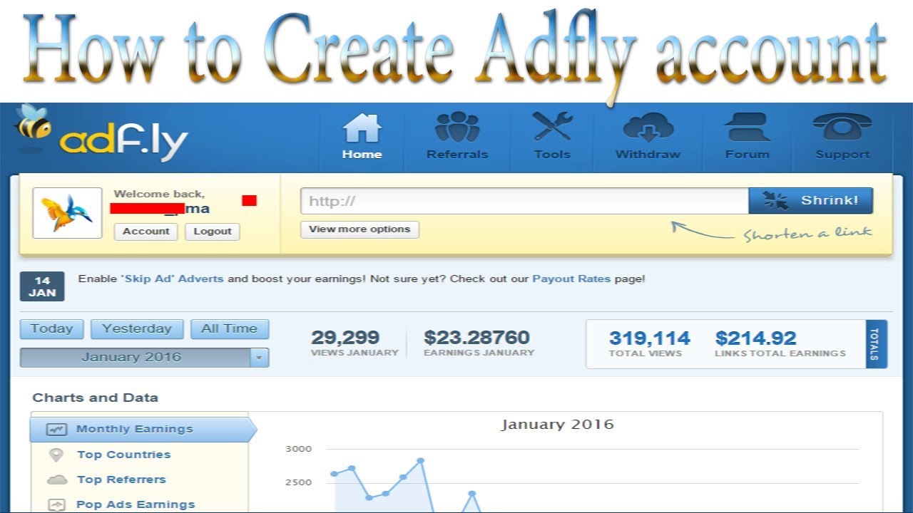 Create New Adfly Account || How to Make Money 5$ - 10$ Per Day With ...
