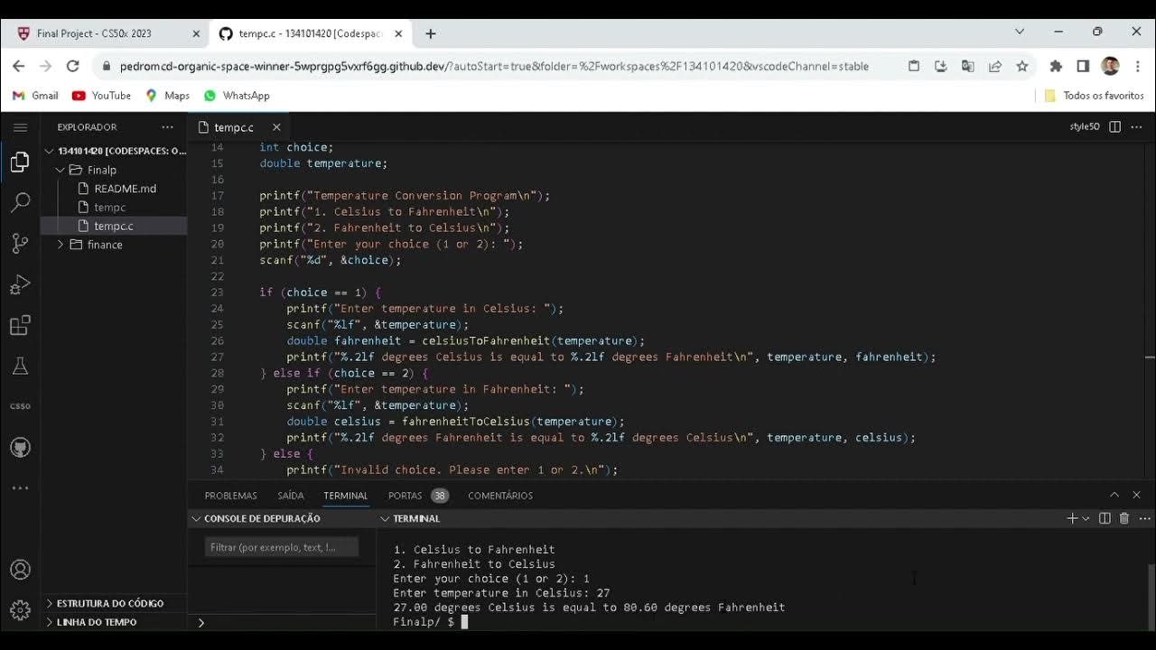 CS50x final project by Pedro Marques Correa Domingues - YouTube