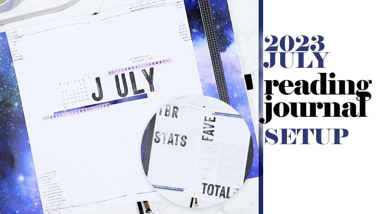 July Reading Journal Setup | 2023 Reading Journal | Galaxy / Space ...