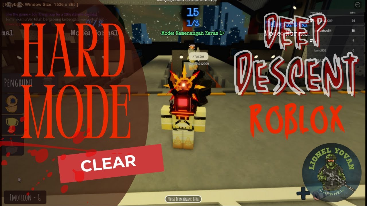 ROBLOX Deep Descent HARD MODE Clear ROBLOX INDONESIA #robloxindonesia # ...