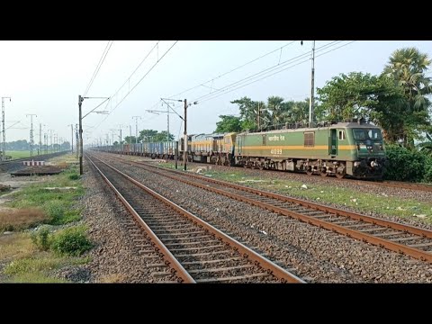 Rare WDG-4D+WAG-9 Twins Loco Lead Aggressive Freight Train Furious ...