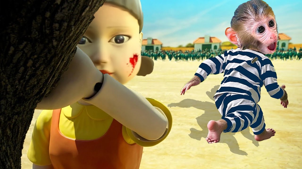Monkey Baby Ton Ton play Realistic Squid Game 2 to escape Maze ...
