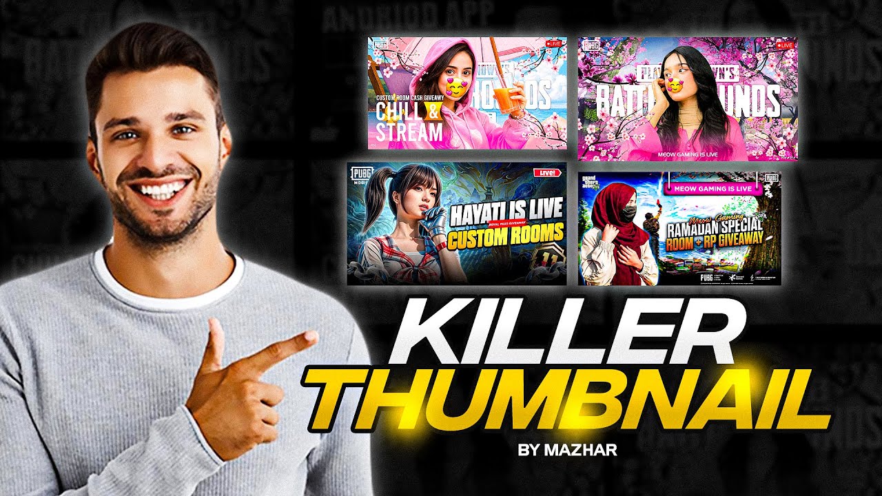 "Killer YouTube Thumbnail Design in Photoshop | Design By Mazhar (Full ...