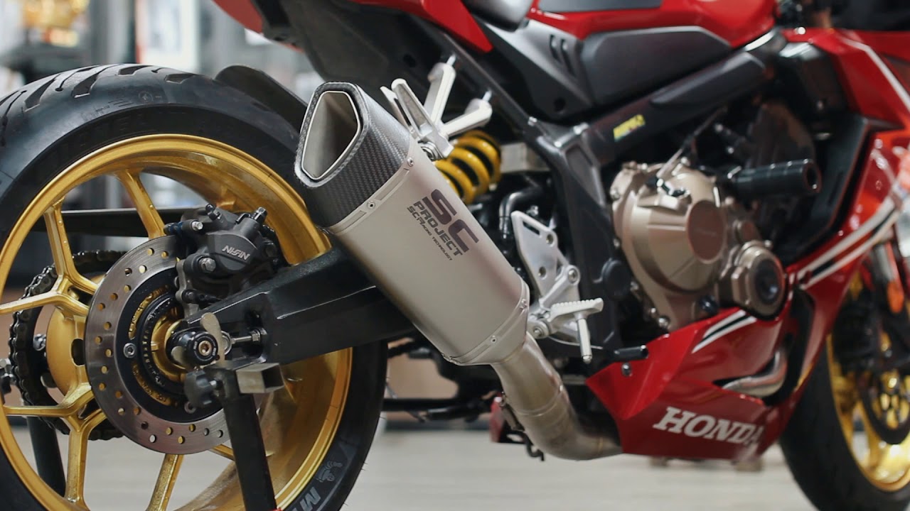 Honda CB650R/ CBR650R với pô SC Project full system - YouTube