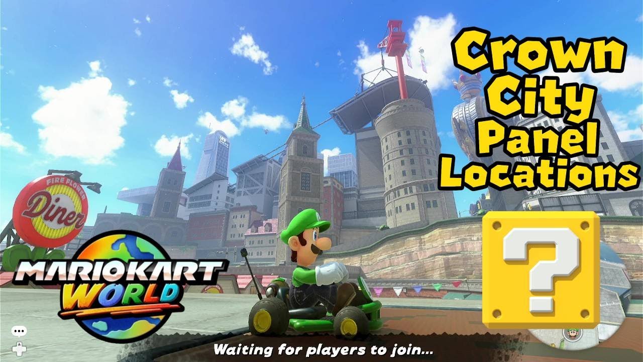 Guide/Location for ALL "?" Panels Crown City Mario Kart World - YouTube