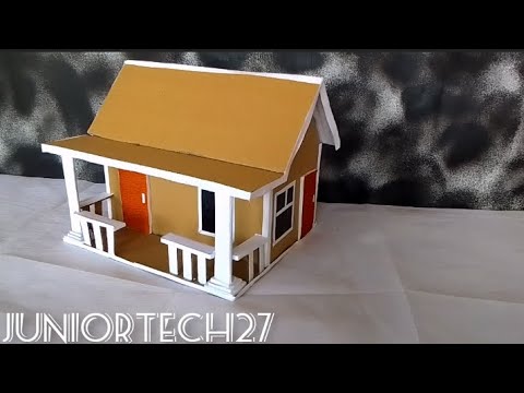 Simple cardboard house project made at home - YouTube