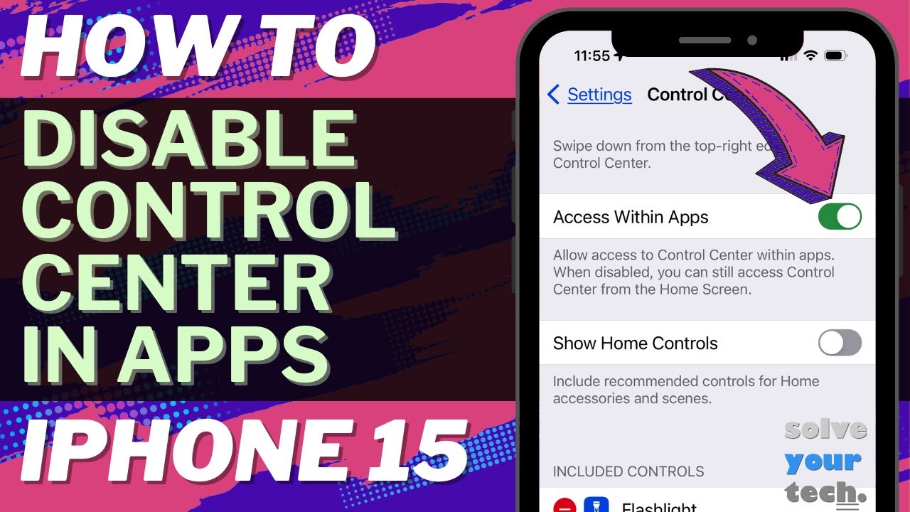 How to Disable Control Center in Apps on iPhone 15 - YouTube