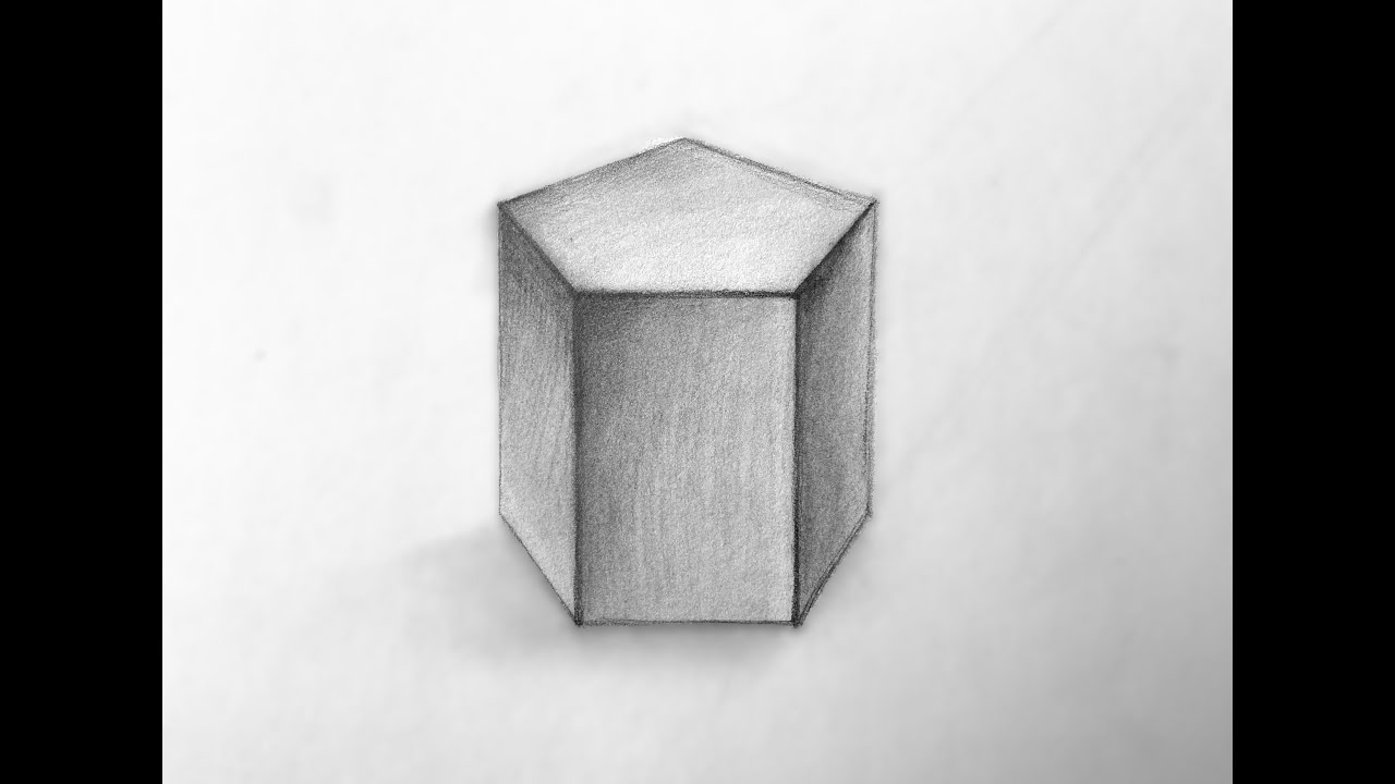 Haw to draw pentagonal prism Step by Step - YouTube