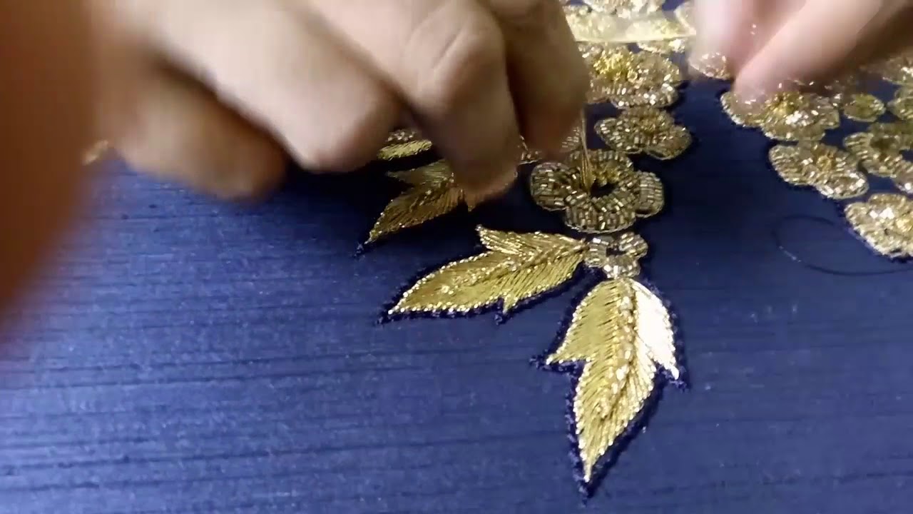 French knot | Hand embroidery | Aari embroidery work - YouTube