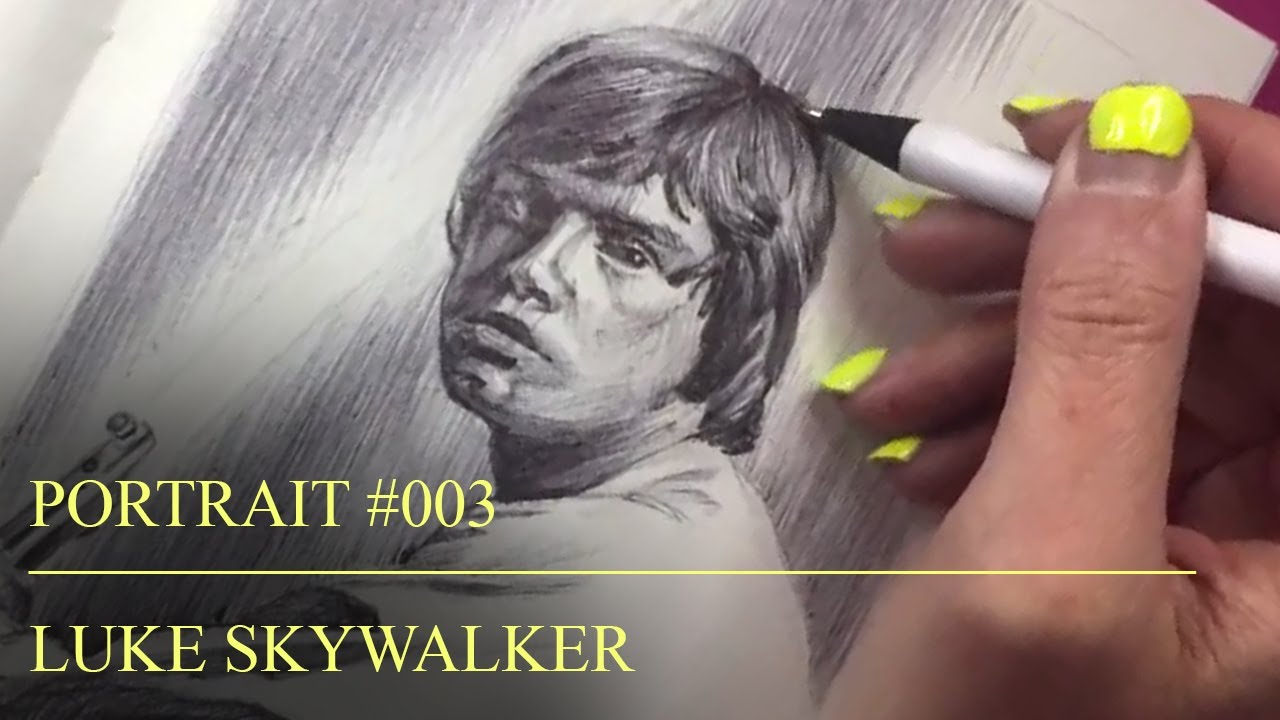 portrait drawing #003 Luke Skywalker | Mark Hamill | Star Wars | speed ...