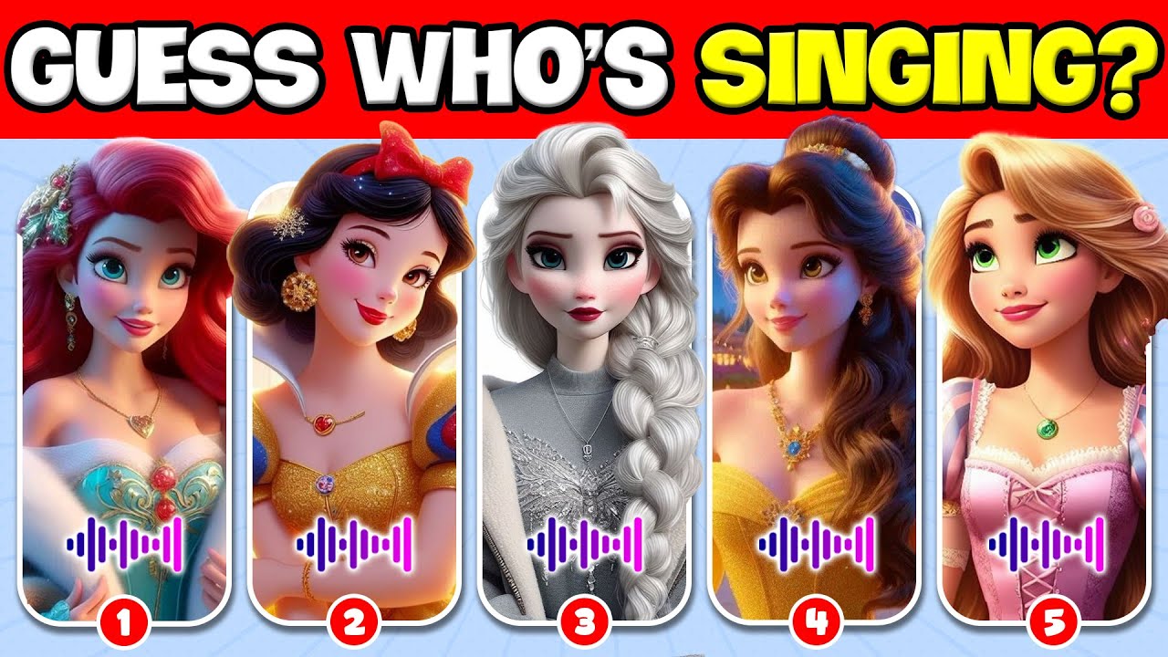 👸Guess WHO'S SINGING - Top 60 DISNEY PRINCESS Songs Quiz | 🎤Disney Song ...