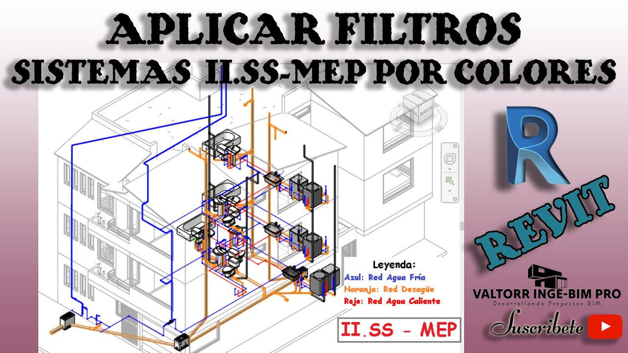 REVIT- ASIGNAR FILTROS A SISTEMAS (MEP- TUBERIAS) POR COLORES - YouTube