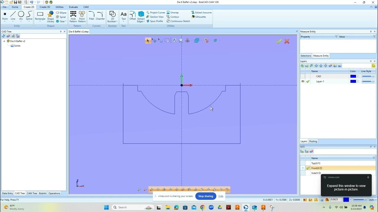 BobCAD CAM V36 - Fillet Between two points - YouTube