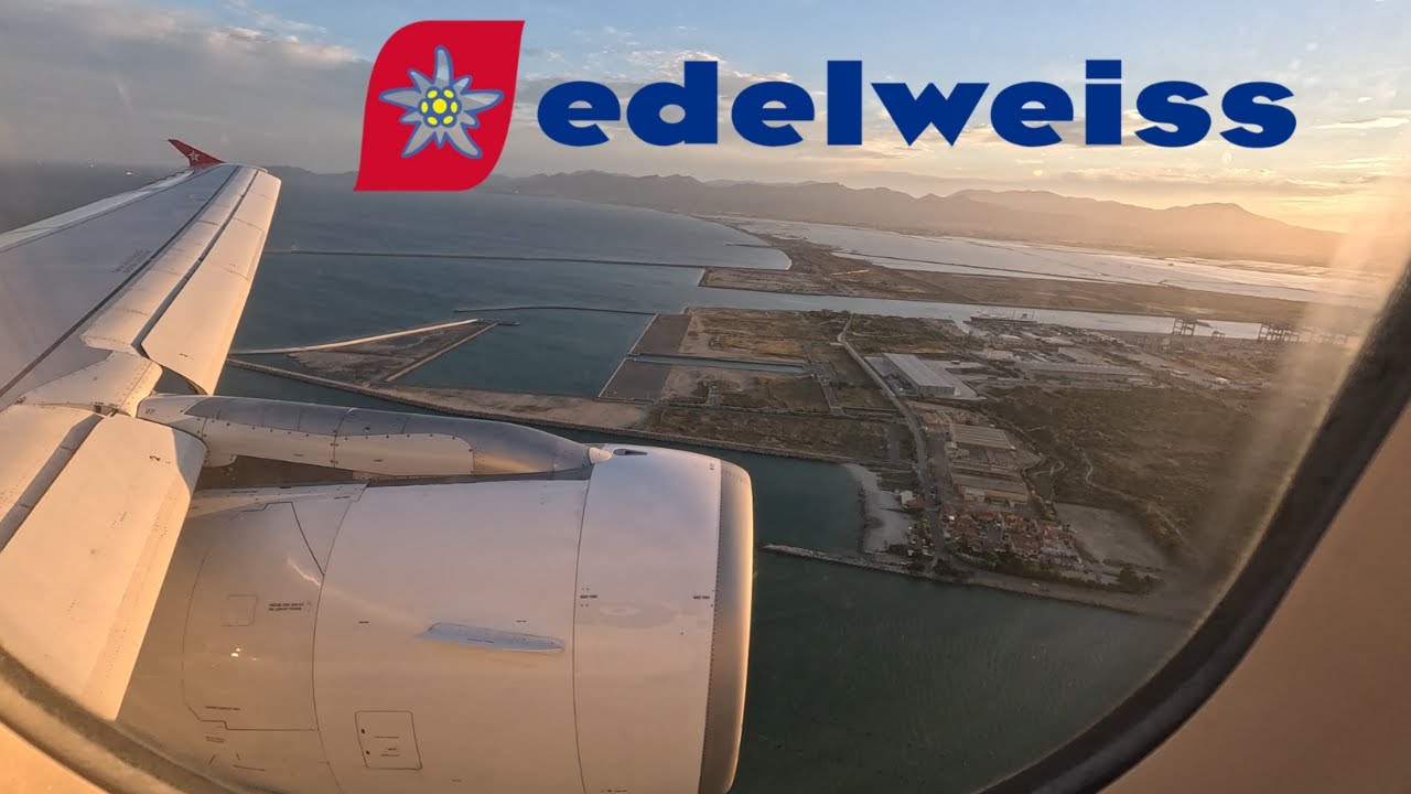 FLYING EDELWEISS TO ITALY Edelweiss Air Airbus A320 landing in Cagliari ...