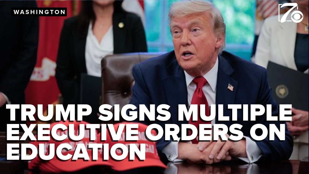Trump signs multiple executive orders focusing on education - YouTube