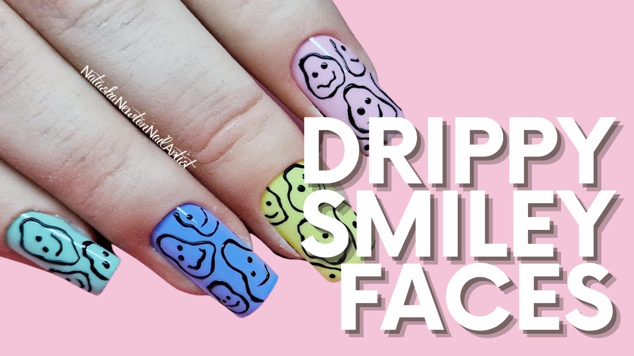 Trippy & Drippy Smiley Face Nail Art By Natasha Newton - YouTube