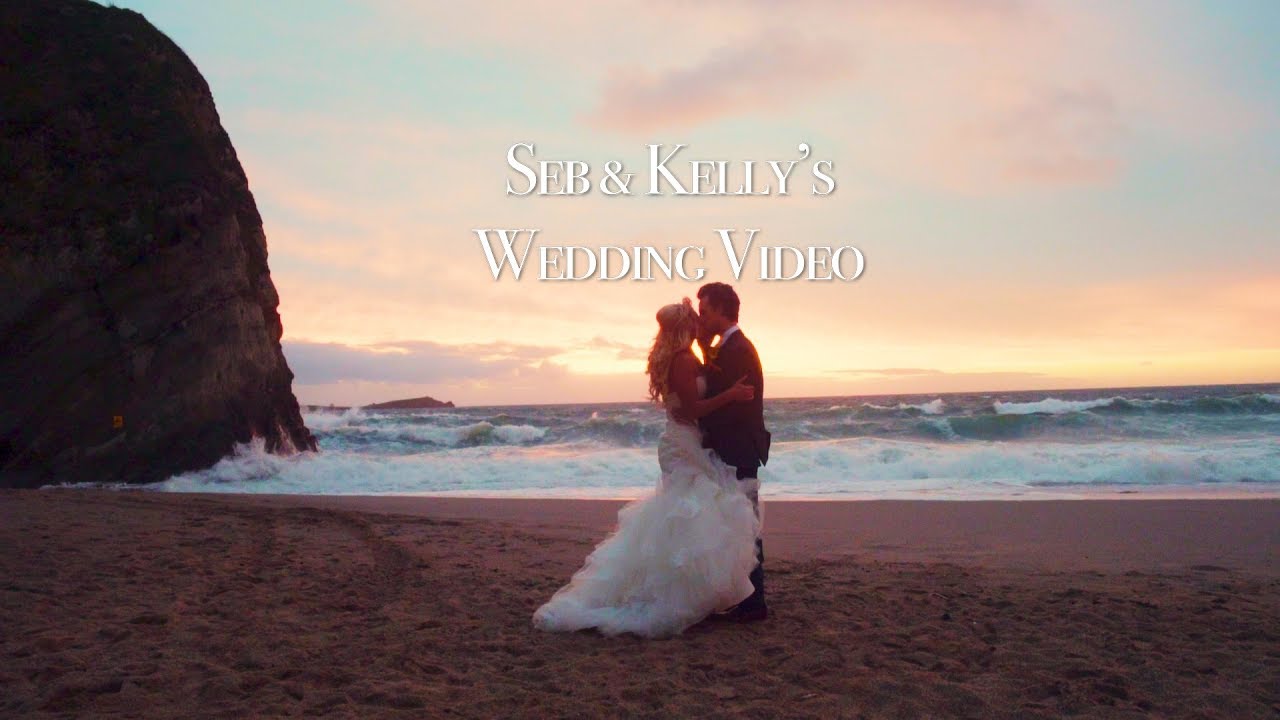 Lusty Glaze Beach Wedding Video Trailer Seb & Kelly - YouTube