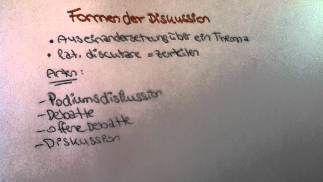 Formen der Diskussion / Diskussionsformen - YouTube