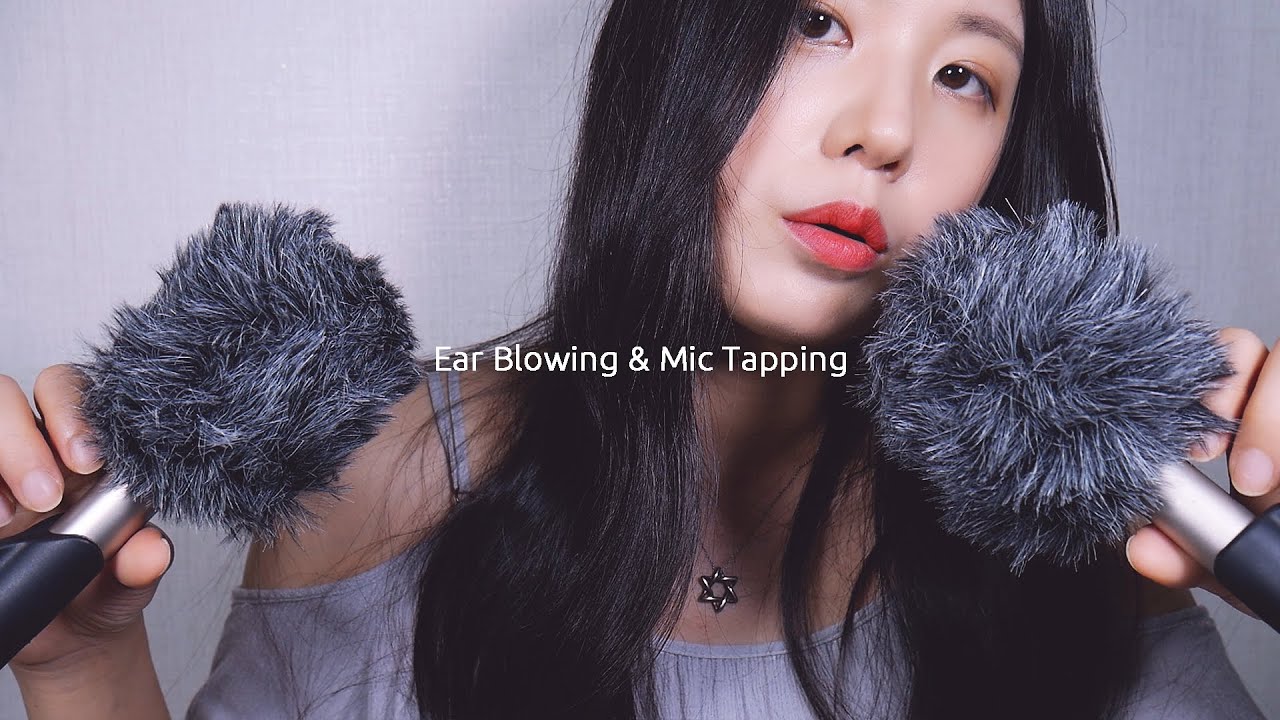 ASMR Ear Blowing & Mic Tapping | Deep Breathing Sounds | Fluffy ...