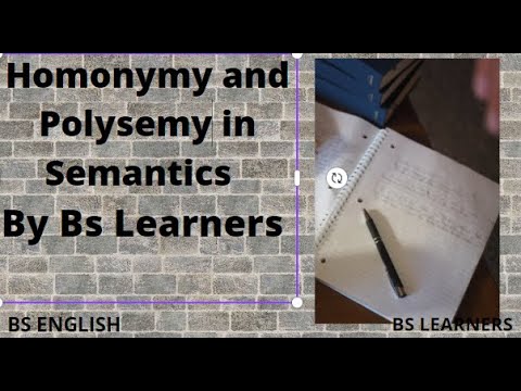 Homonymy and Polysemy in semantics explain in Urdu by Bs Learners - YouTube