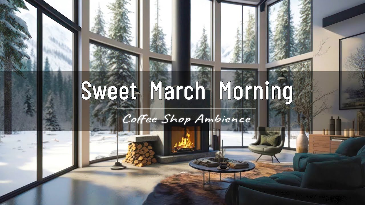 Sweet March Spring Morning | Outdoor Coffee Shop Ambience ☕ Relaxing ...