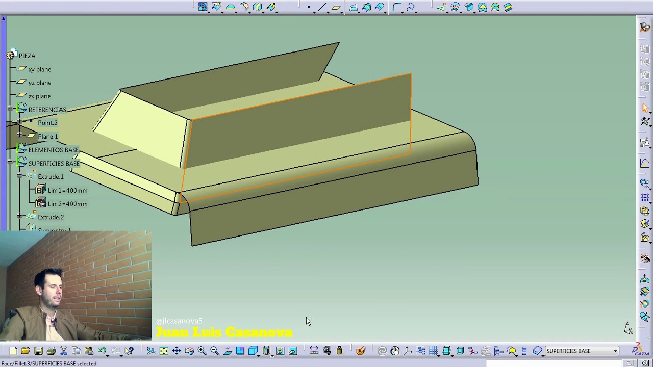 EXTRACTO CAPITULO 3 CATIA V5 ONLINE SUPERFICIES SPLIT TRIM SHAPE FILLET ...