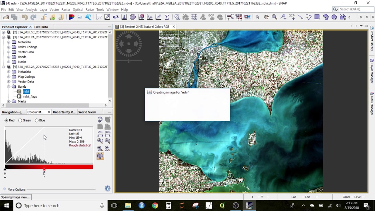 SPLIT RS Downloading Sentinel 2 images and calculating NDVI with SNAP ...