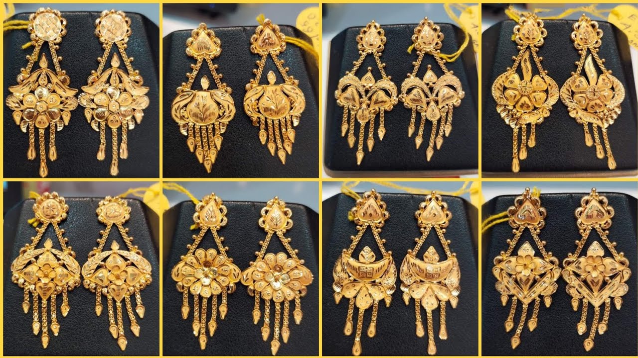 Latest Gold Earrings Design With Price//Gold Earrings Design New Model ...