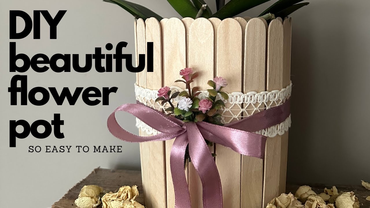 DIY flower pots: How to make the small wooden flower pots - YouTube