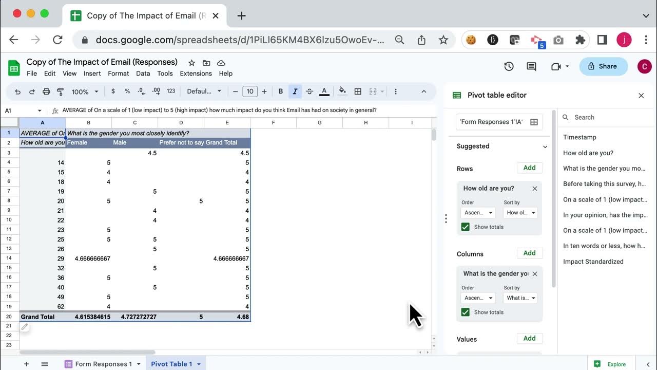 Line Chart Demo Using Survey Data - YouTube