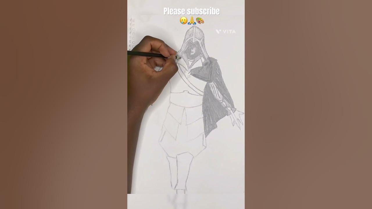 How to draw Assassins Creed simple sketch for beginners tutorials #art #painting #drawing - YouTube