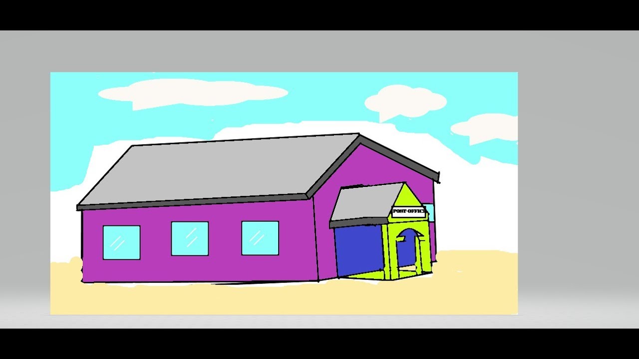 drawing of a post office - YouTube