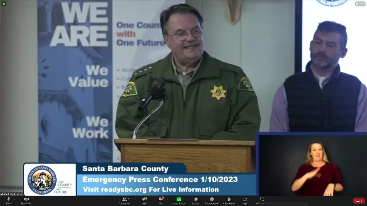 Santa Barbara County Emergency Press Conference January 10, 2023 2:00pm - YouTube
