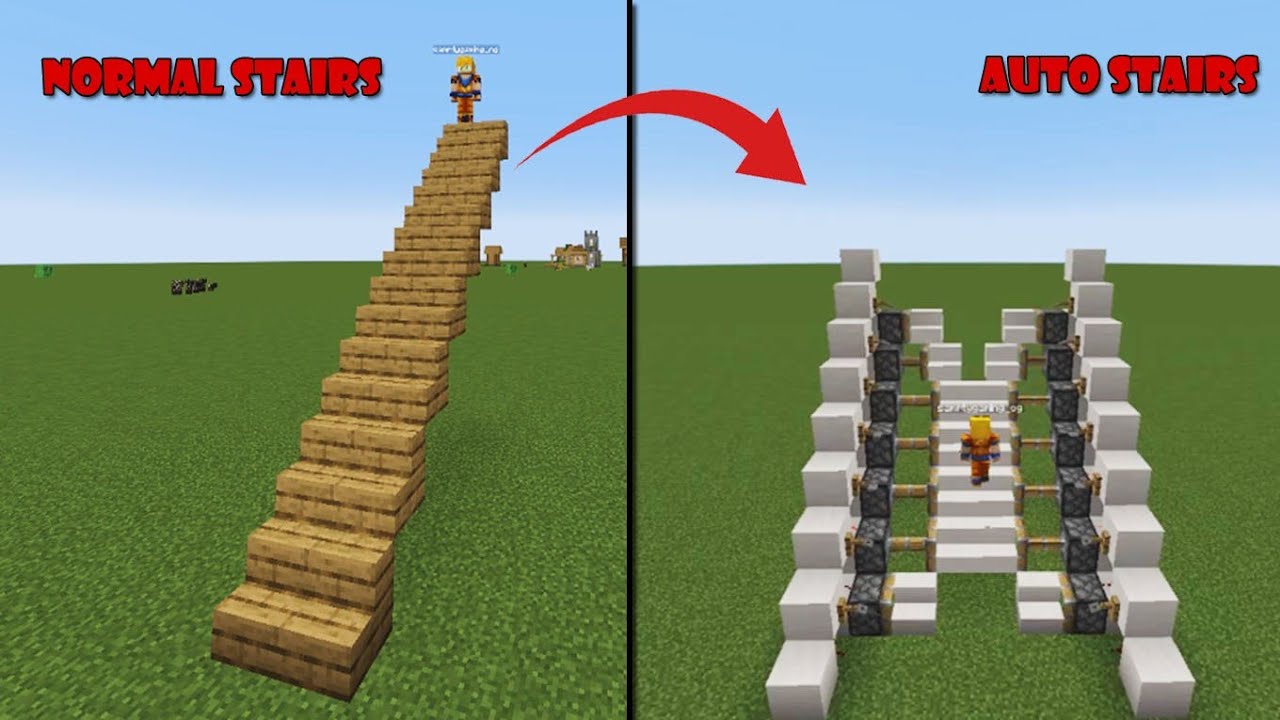 Minecraft making auto stairs |smartygaming1245 | #minecraft - YouTube