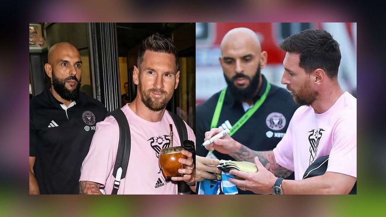 Lionel Messi hugs his bodyguard like a best friend ⚽ - YouTube