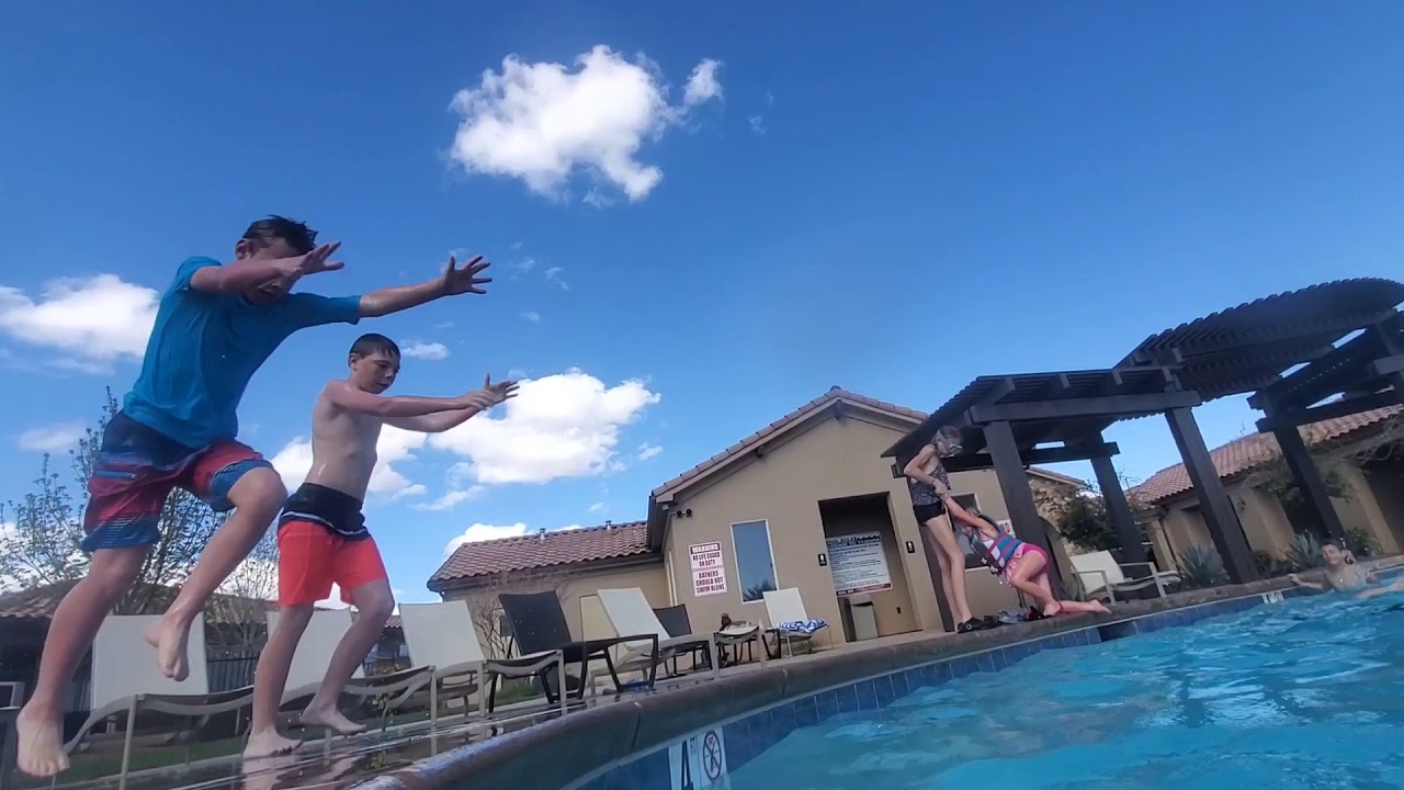 TRICKS AND FLIPS INTO THE POOL - YouTube