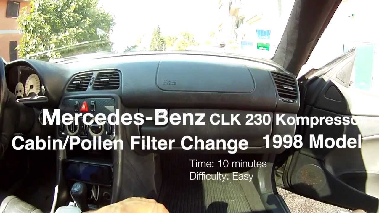 Mercedes Benz CLK 230 Kompressor Cabin Filter Replacement - YouTube