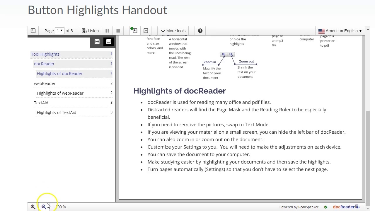 ReadSpeaker docReader Zoom Tools - YouTube