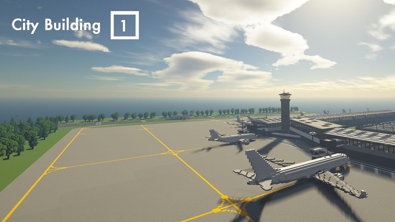Minecraft City Building #1 II Airport II Minecraft Timelapse - YouTube