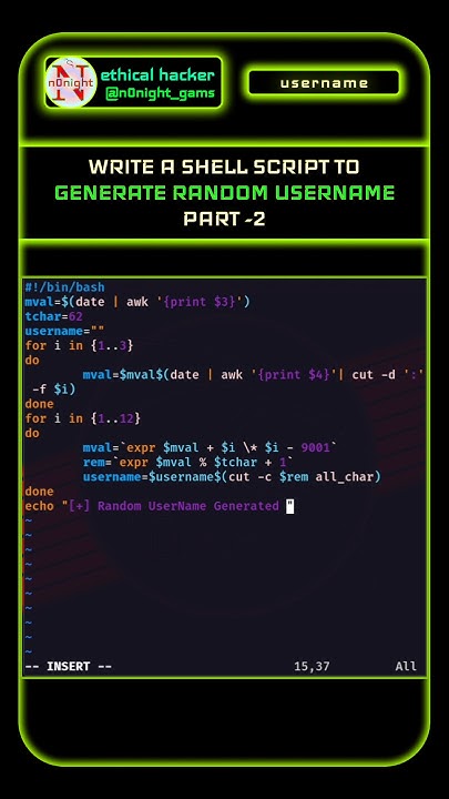 Generate Random Username Part-2|Shell Script #shellscripting #nonightgams #automation # ...