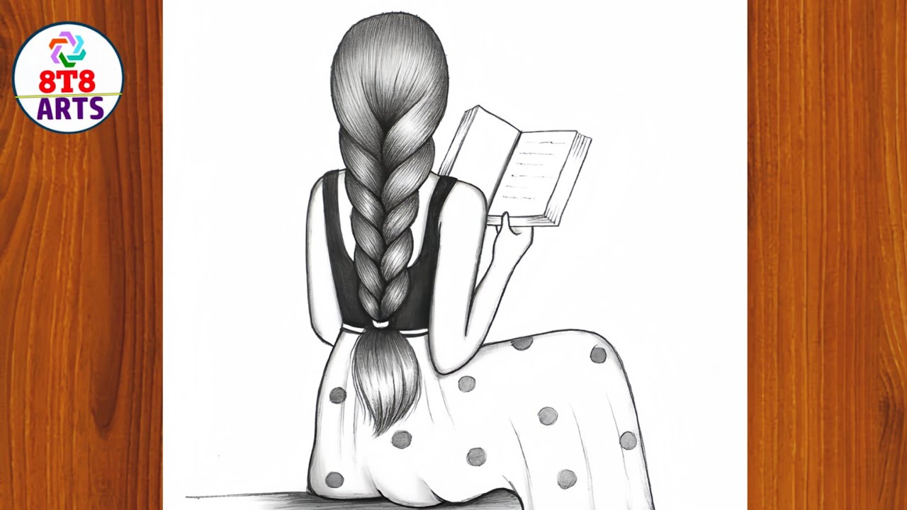 How to Draw A Girl Backside Reading a Book Very Easy Step By Step ...