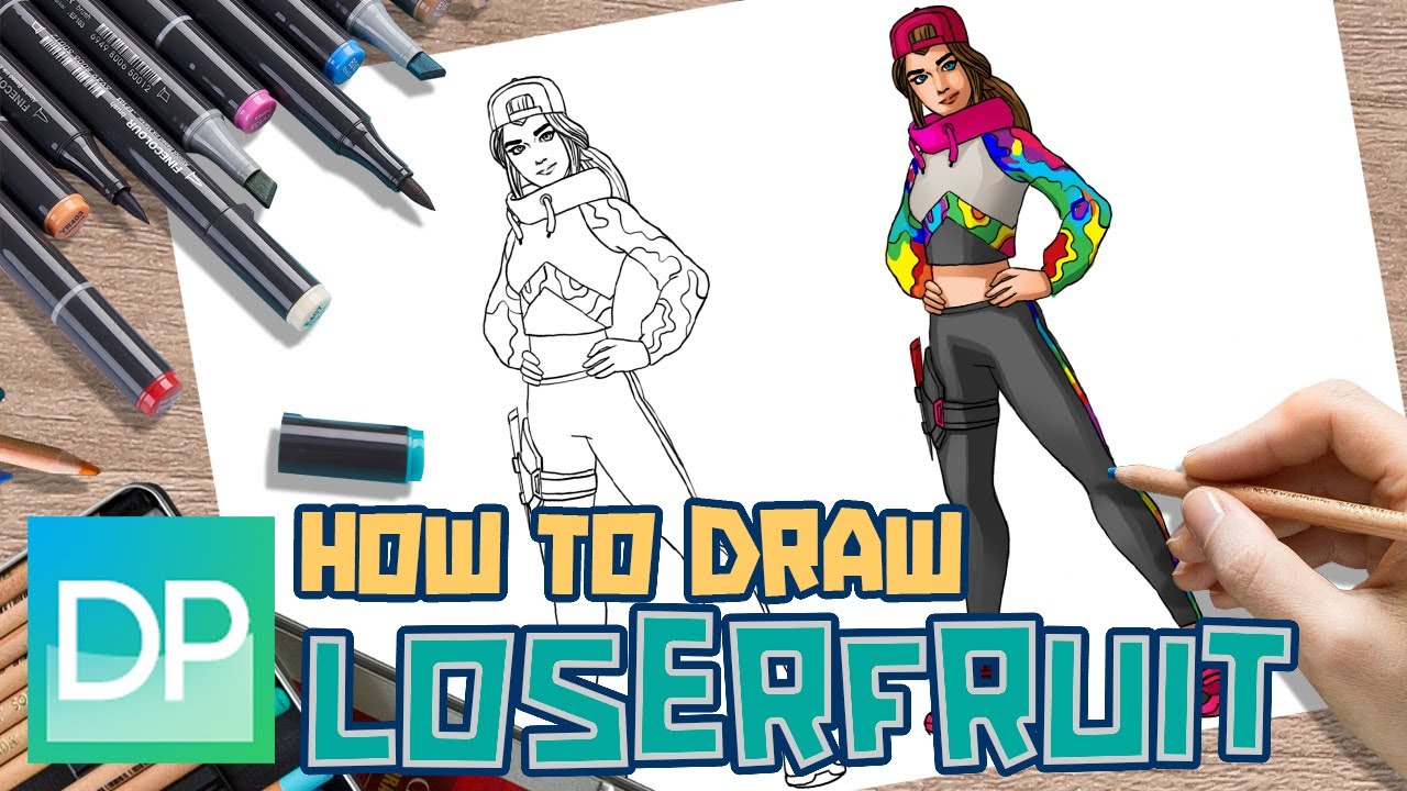 [DRAWPEDIA] HOW TO DRAW *NEW* LOSERFRUIT SKIN from FORTNITE - STEP BY ...